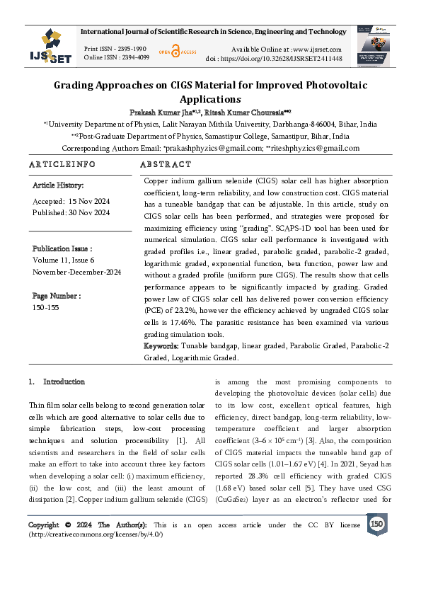 (PDF) Grading Approaches on CIGS Material for Improved Photovoltaic ...