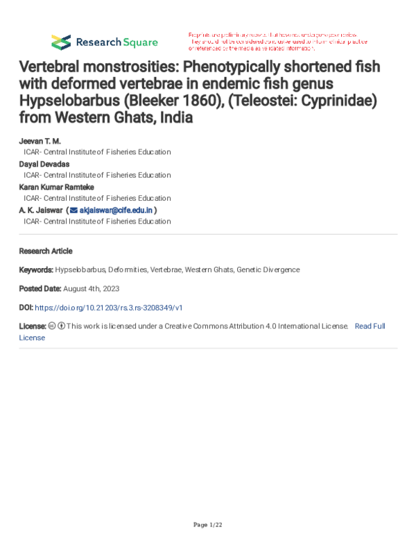 (PDF) Vertebral monstrosities: Phenotypically shortened fish with ...