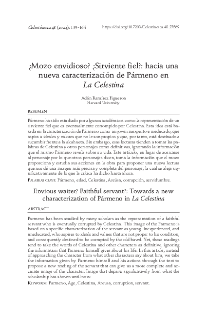 (PDF) ¿Mozo envidioso? ¿Sirviente fiel?: hacia una nueva ...