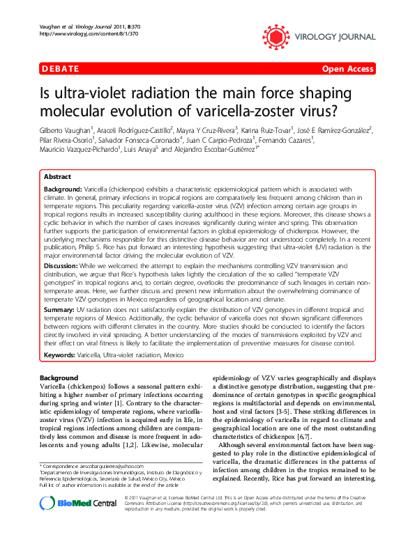 (PDF) Is ultra-violet radiation the main force shaping molecular ...