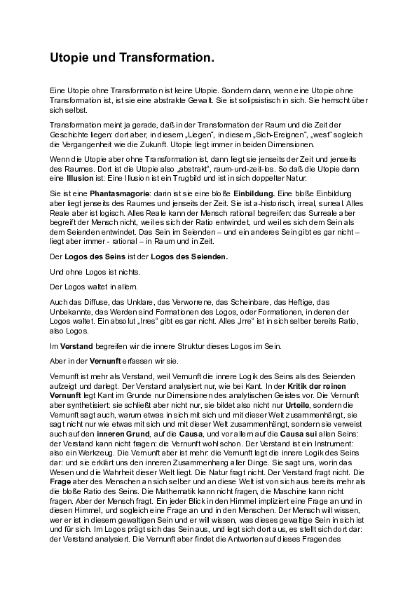 (PDF) Utopie und Transformation
