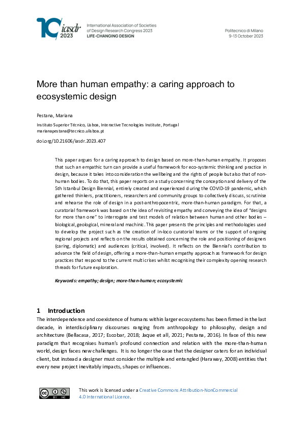 (PDF) More than human empathy: a caring approach to ecosystemic design