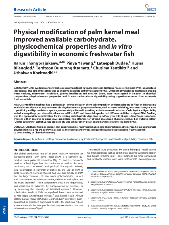 (PDF) Physical modification of palm kernel meal improved available ...