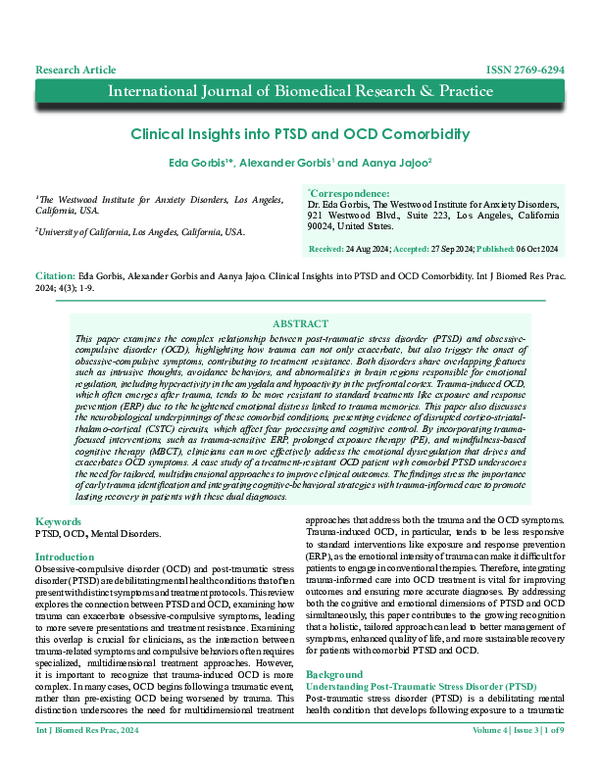 (PDF) Clinical Insights into PTSD and OCD Comorbidity