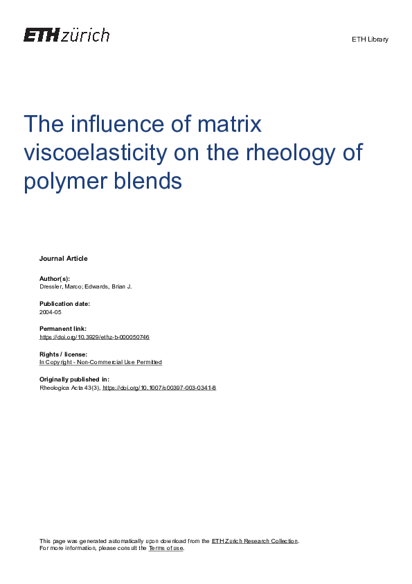(PDF) The influence of matrix viscoelasticity on the rheology of ...