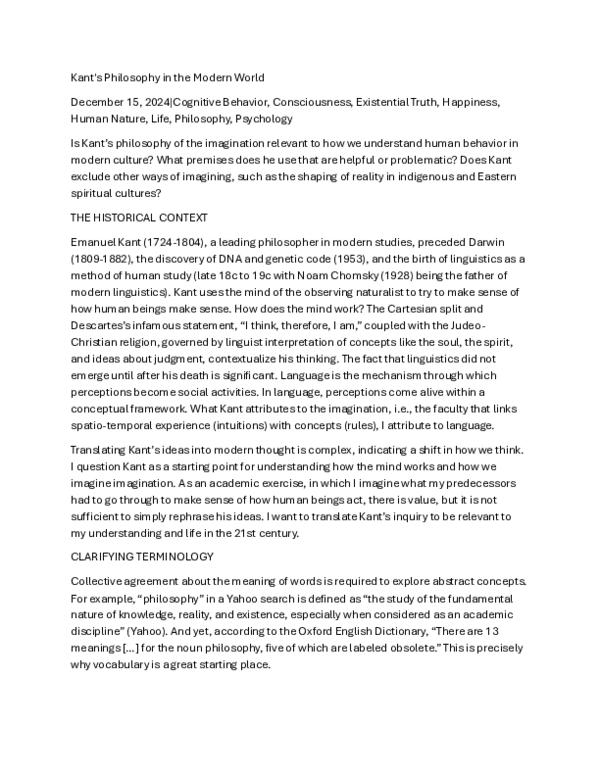 (PDF) Kant's Philosophy in the Modern World