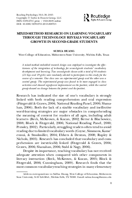 (PDF) Mixed-Method Research on Learning Vocabulary through Technology ...