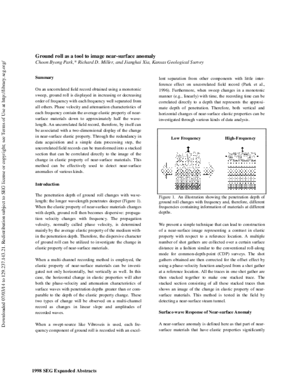 (PDF) Ground roll as a tool to image near‐surface anomaly