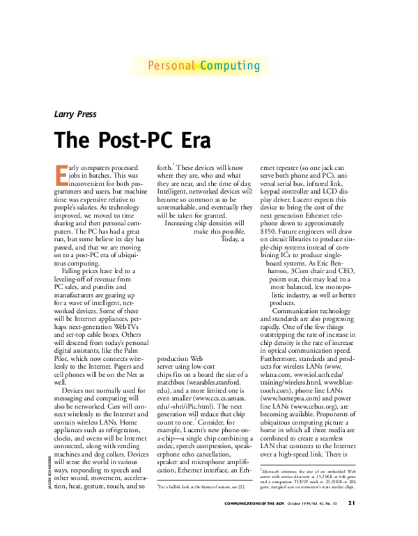 (PDF) Personal computing