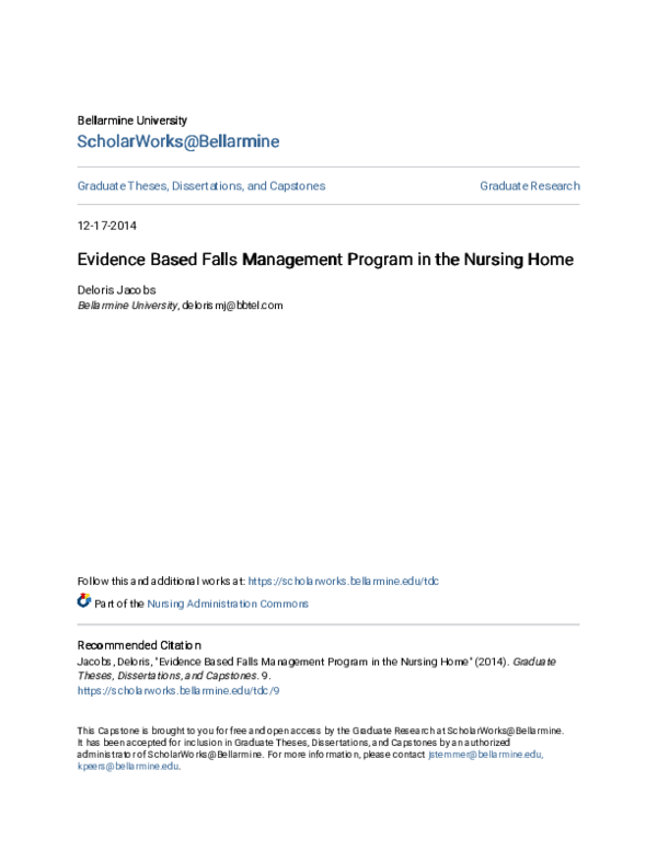(PDF) Evidence Based Falls Management Program in the Nursing Home