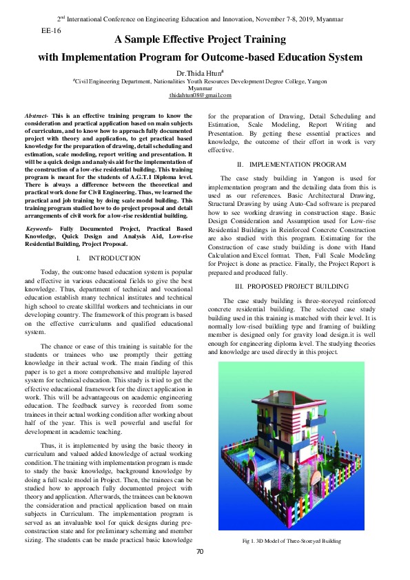 (PDF) A Sample Effective Project Training with Implementation Program ...