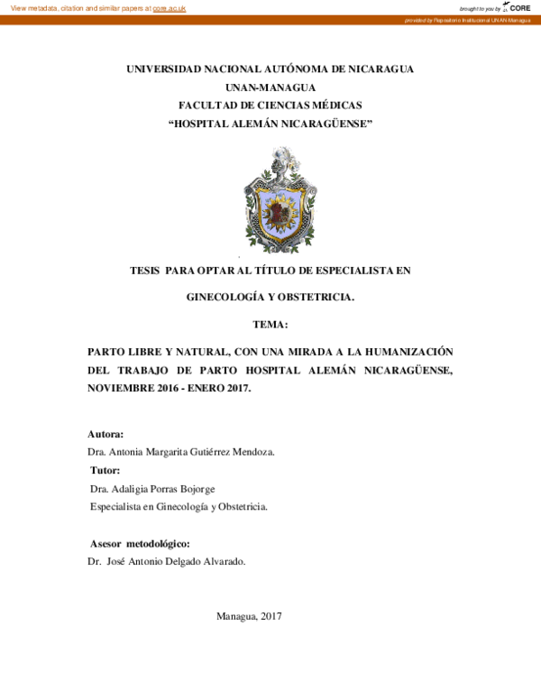 (PDF) Parto libre y natural, con una mirada a la humanización del ...