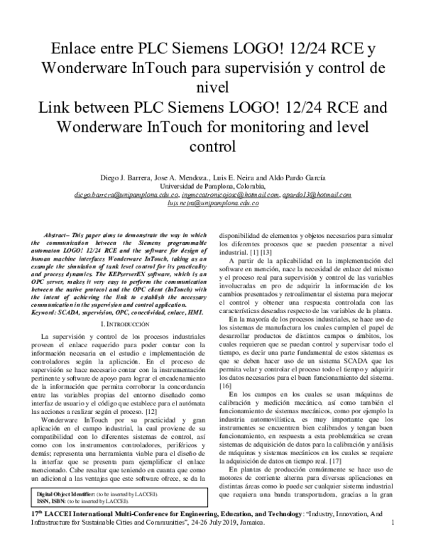 (PDF) Link between PLC Siemens LOGO! 12/24 RCE and Wonderware InTouch ...