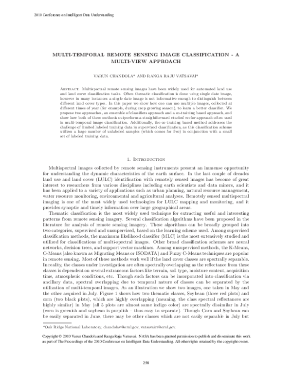(PDF) Multi-temporal Remote Sensing Image Classification A Multi-view Approach