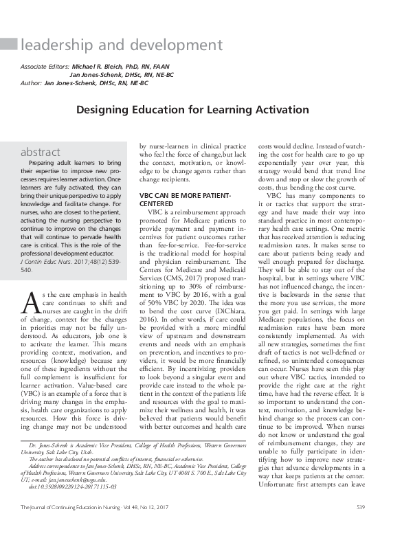 (PDF) Designing Education for Learning Activation
