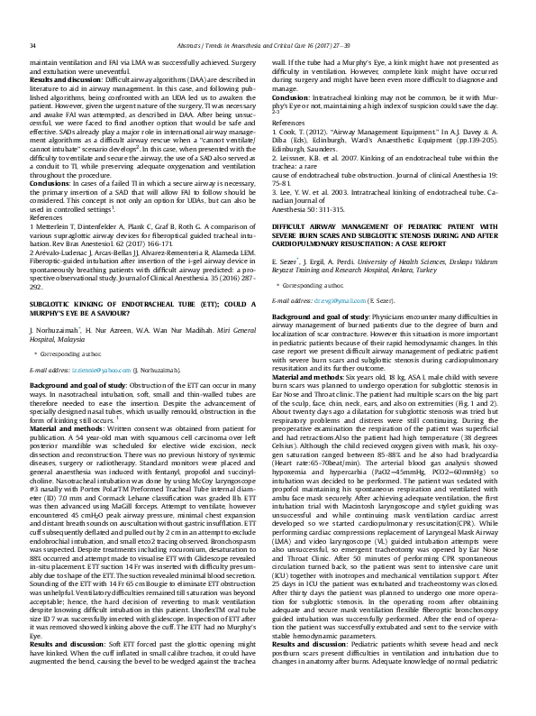 (PDF) Difficult airway management of pediatric patient with severe burn ...