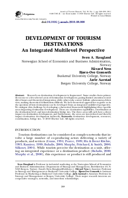 (PDF) Development of tourism destinations
