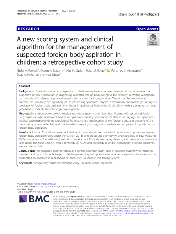 (PDF) A new scoring system and clinical algorithm for the management of ...