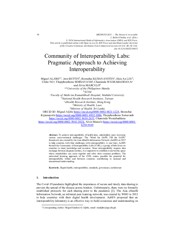 (PDF) Community of Interoperability Labs: Pragmatic Approach to ...
