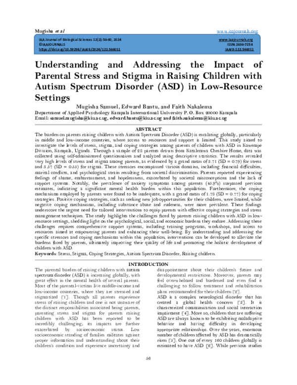 (PDF) Understanding and Addressing the Impact of Parental Stress and ...