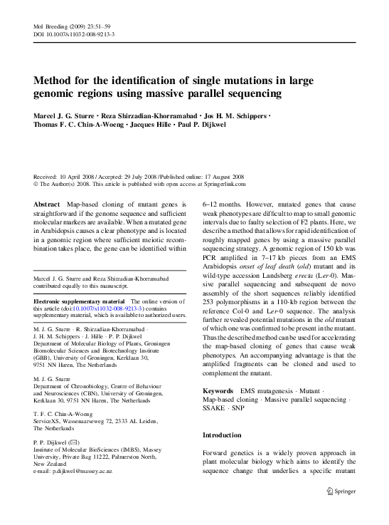 (PDF) Method for the identification of single mutations in large ...