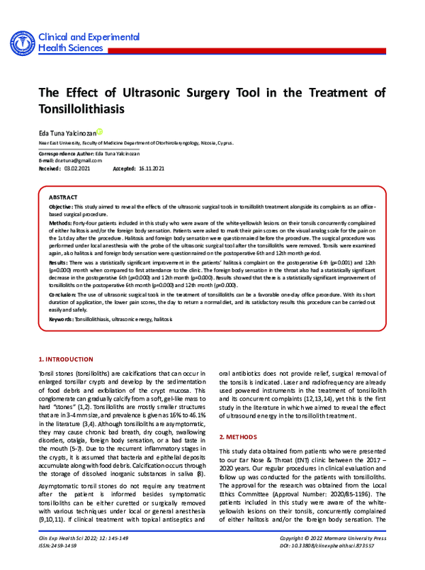 (PDF) The Effect of Ultrasonic Surgery Tool in the Treatment of ...