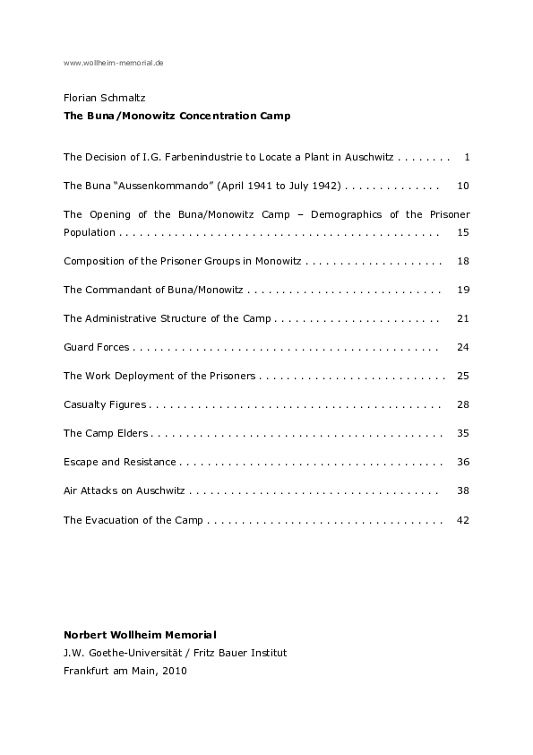 (PDF) The Buna/Monowitz Camp