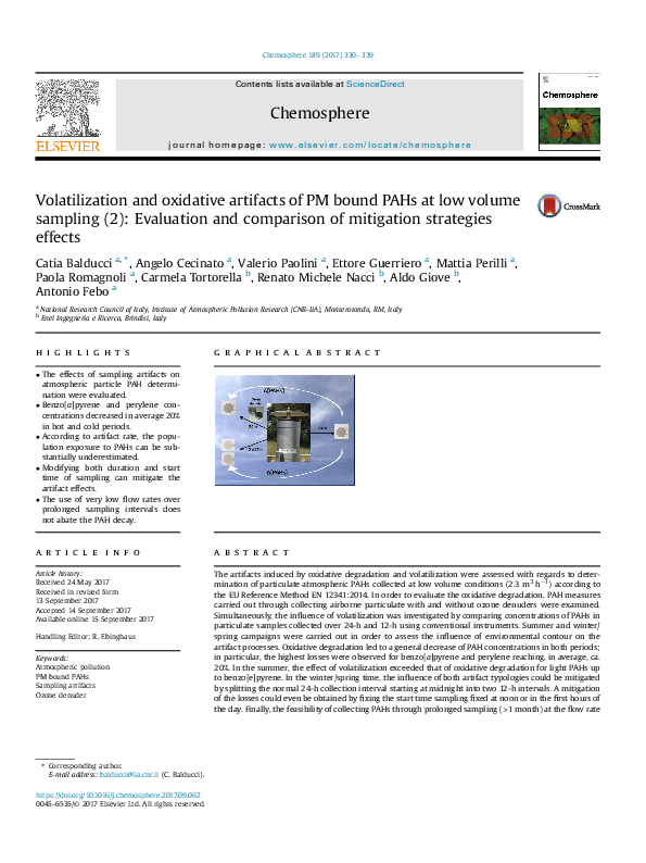 (PDF) Volatilization and oxidative artifacts of PM bound PAHs at low volume sampling (2 ...