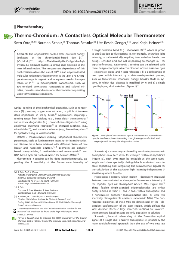 (PDF) Thermo-Chromium: A Contactless Optical Molecular Thermometer