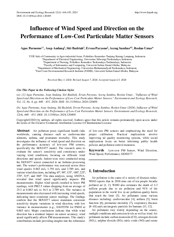 (PDF) Influence of Wind Speed and Direction on the Performance of Low ...