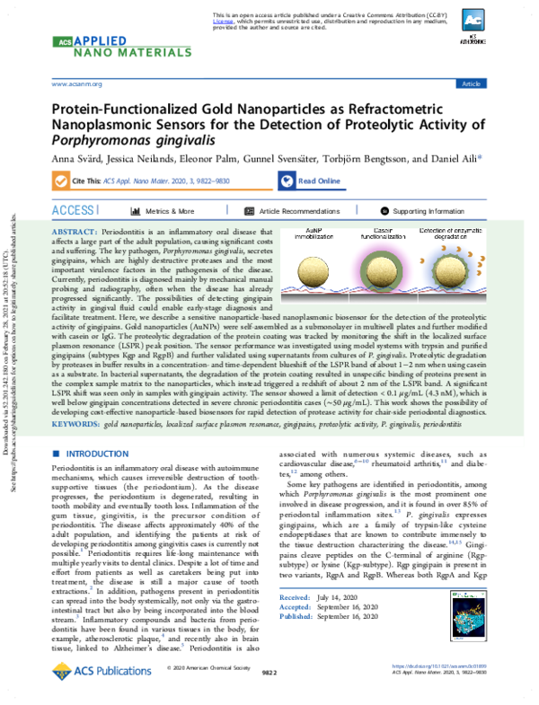 (PDF) Protein-Functionalized Gold Nanoparticles as Refractometric ...