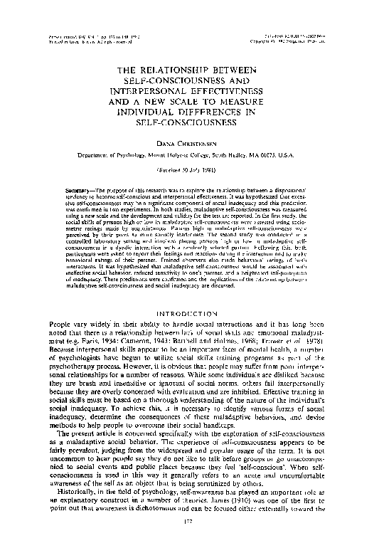 (PDF) The relationship between self-consciousness and the inquiry ...