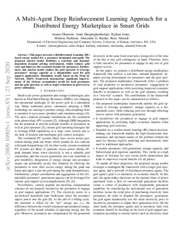 (PDF) A Multi-Agent Deep Reinforcement Learning Approach for a Distributed Energy Marketplace in ...