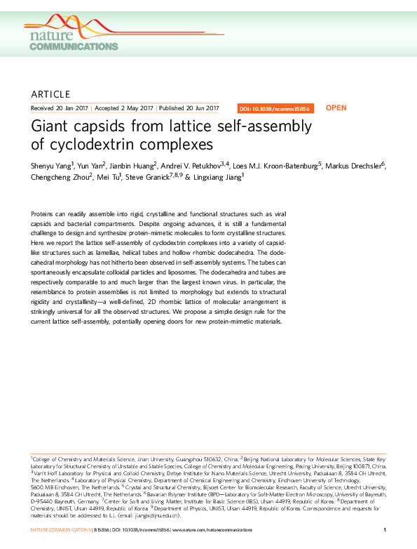 (PDF) Giant capsids from lattice self-assembly of cyclodextrin ...