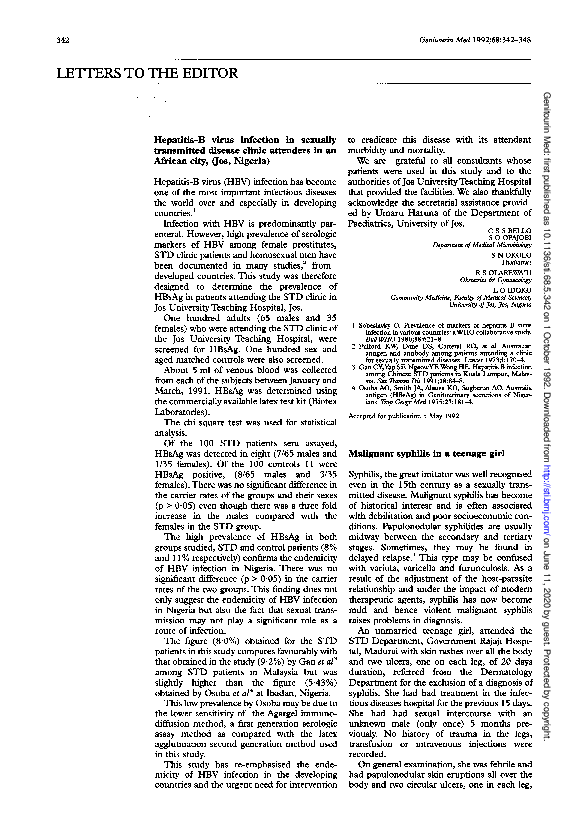 (PDF) Hepatitis-B virus infection in sexually transmitted disease ...