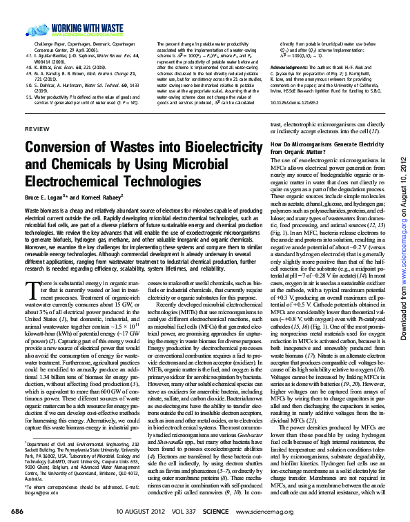 (PDF) Conversion of Wastes into Bioelectricity and Chemicals by Using ...