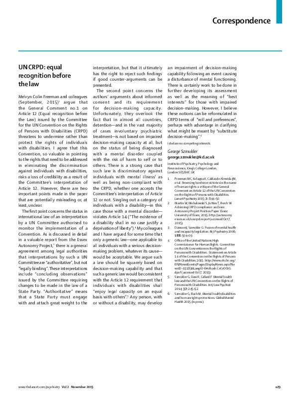 (PDF) UN CRPD: equal recognition before the law