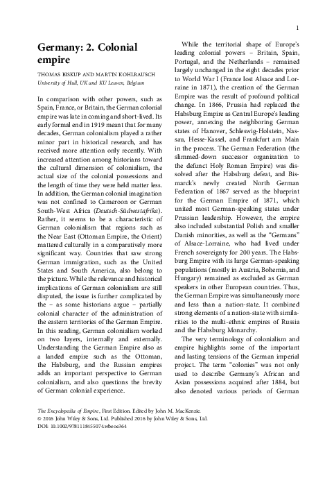 (PDF) Germany: 2nd Colonial Empire