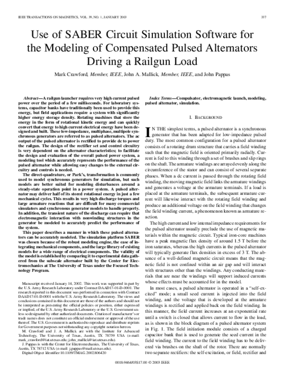 (PDF) Use of saber circuit simulation software for the modeling of ...