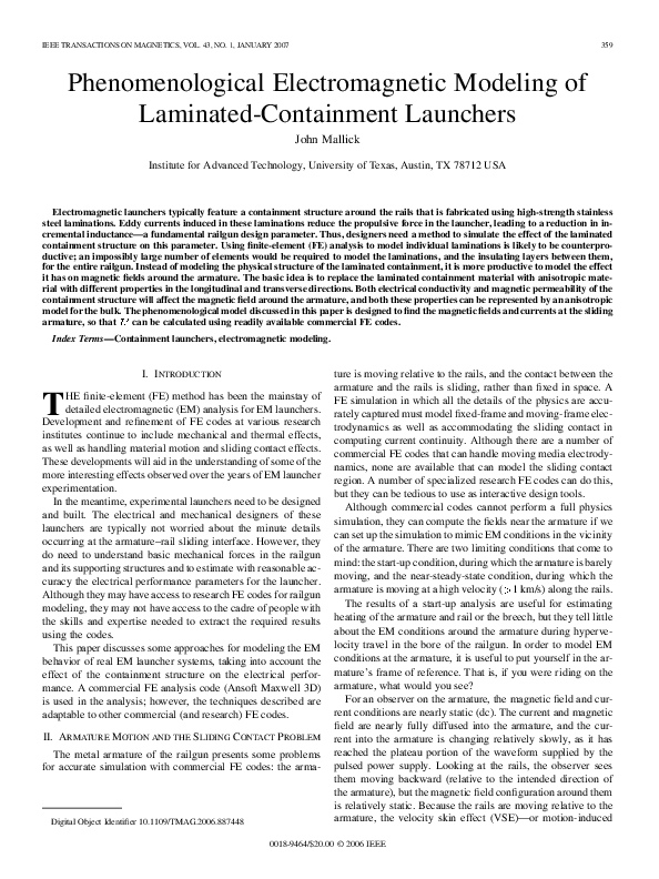 (PDF) Phenomenological Electromagnetic Modeling of Laminated ...