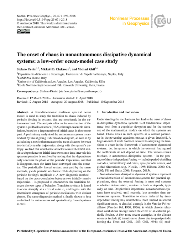 (PDF) The onset of chaos in nonautonomous dissipative dynamical systems ...