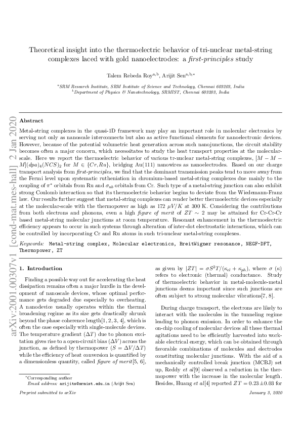 (PDF) Theoretical insight into the thermoelectric behavior of tri ...