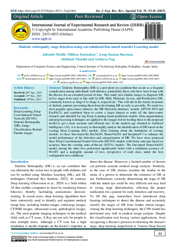 (PDF) Diabetic retinopathy stage detection using convolutional fine-tuned transfer Learning model
