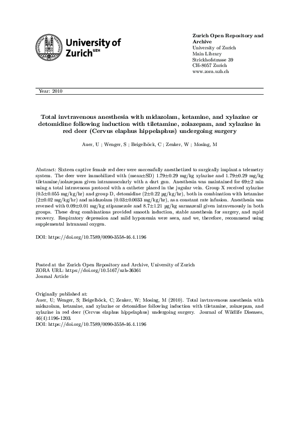 (PDF) Total Intravenous Anesthesia with Midazolam, Ketamine, and ...