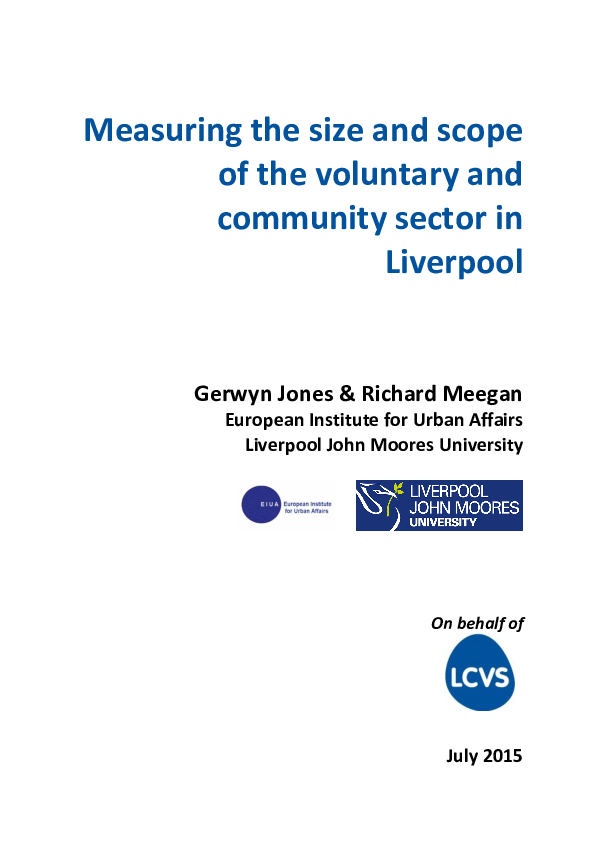 (PDF) Measuring the size and scope of the voluntary and community ...