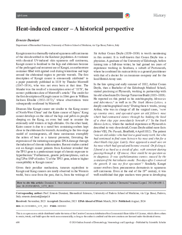 (PDF) Heat-induced cancer -A historical perspective