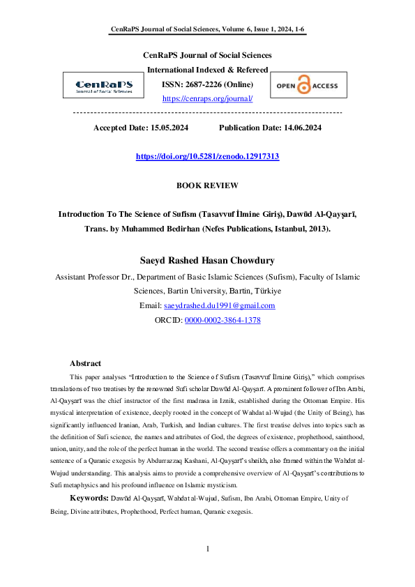 (PDF) Introduction To The Science of Sufism (Tasavvuf İlmine Giriş ...