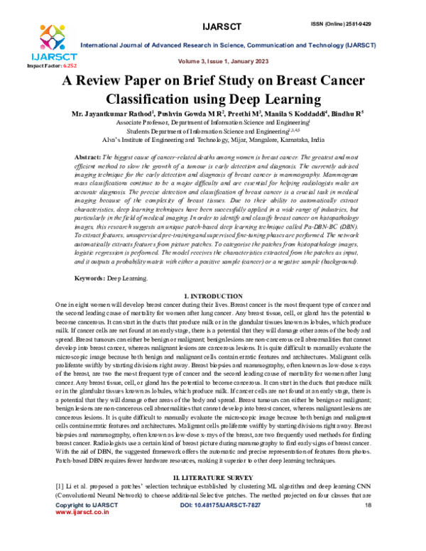 (PDF) A Review Paper on Brief Study on Breast Cancer Classification ...