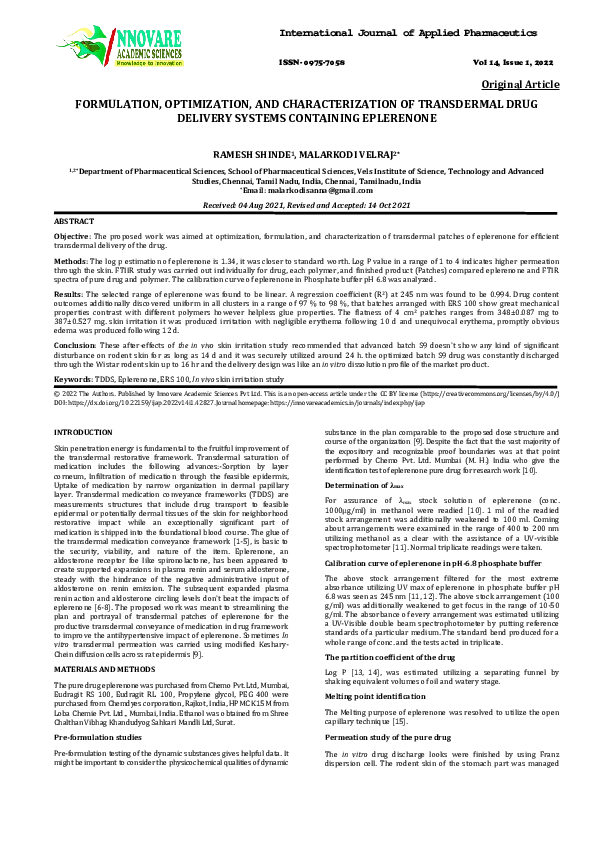 (PDF) Formulation, Optimization, and Characterization of Transdermal Drug Delivery Systems ...