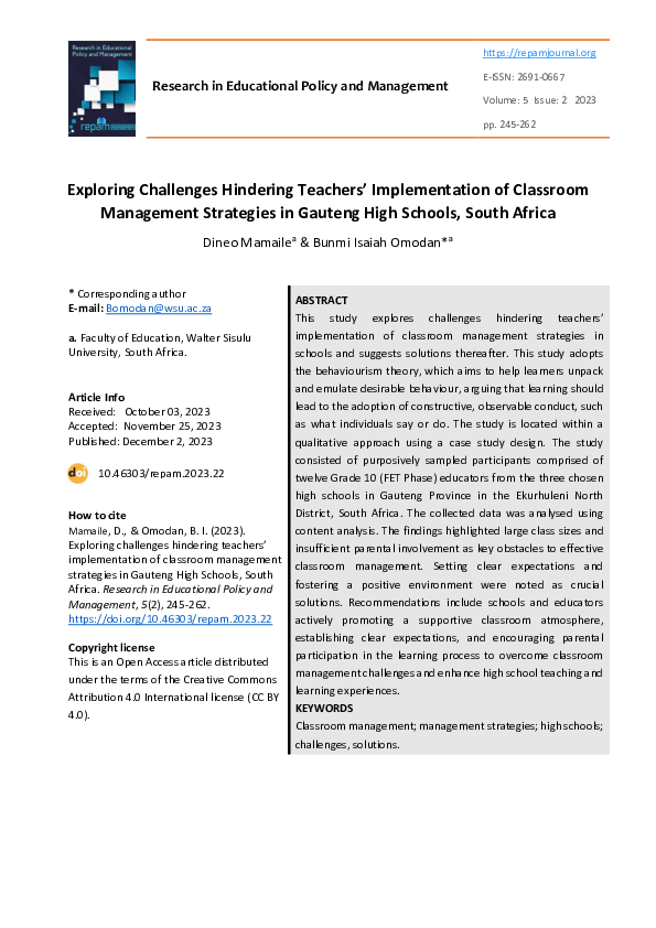 (PDF) Exploring Challenges Hindering Teachers’ Implementation of ...